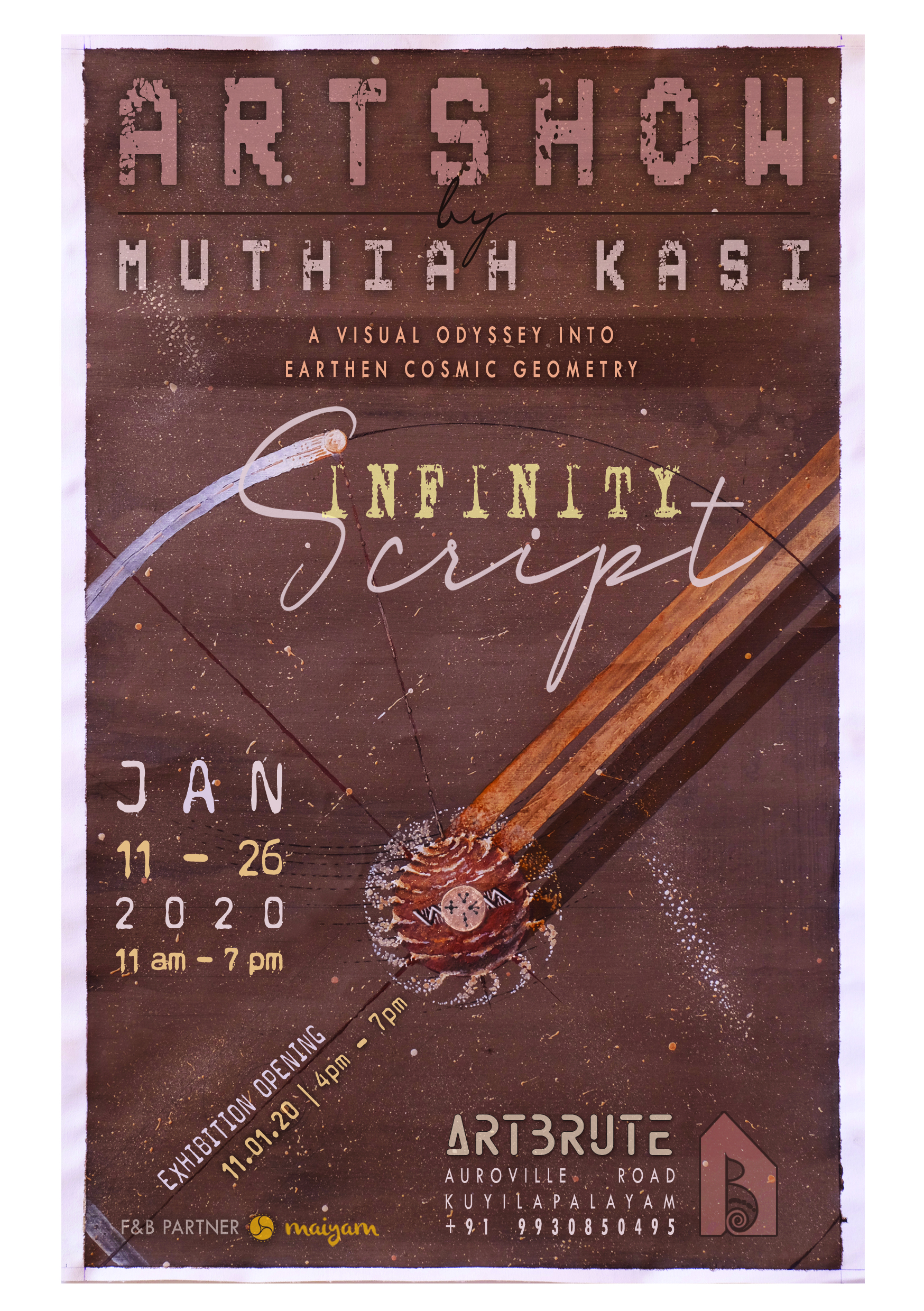 INFINITY SCRIPT – Exhibition of Soil Paintings at Art Brute (Jan 11 – 26)