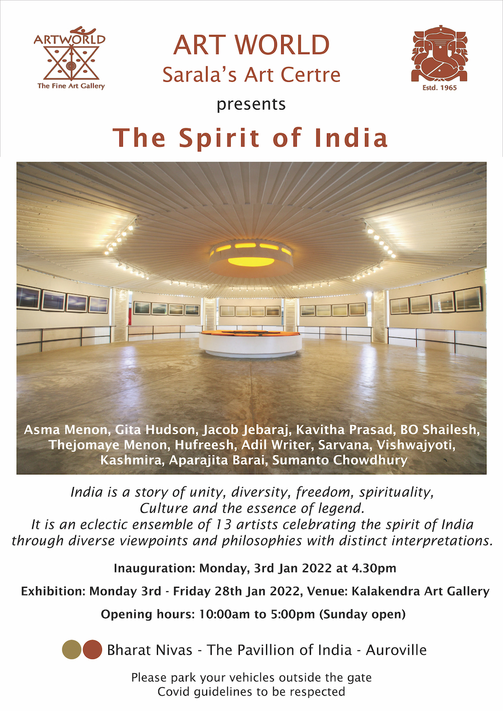 Exhibition: The Spirit of India – 3 – 28 January