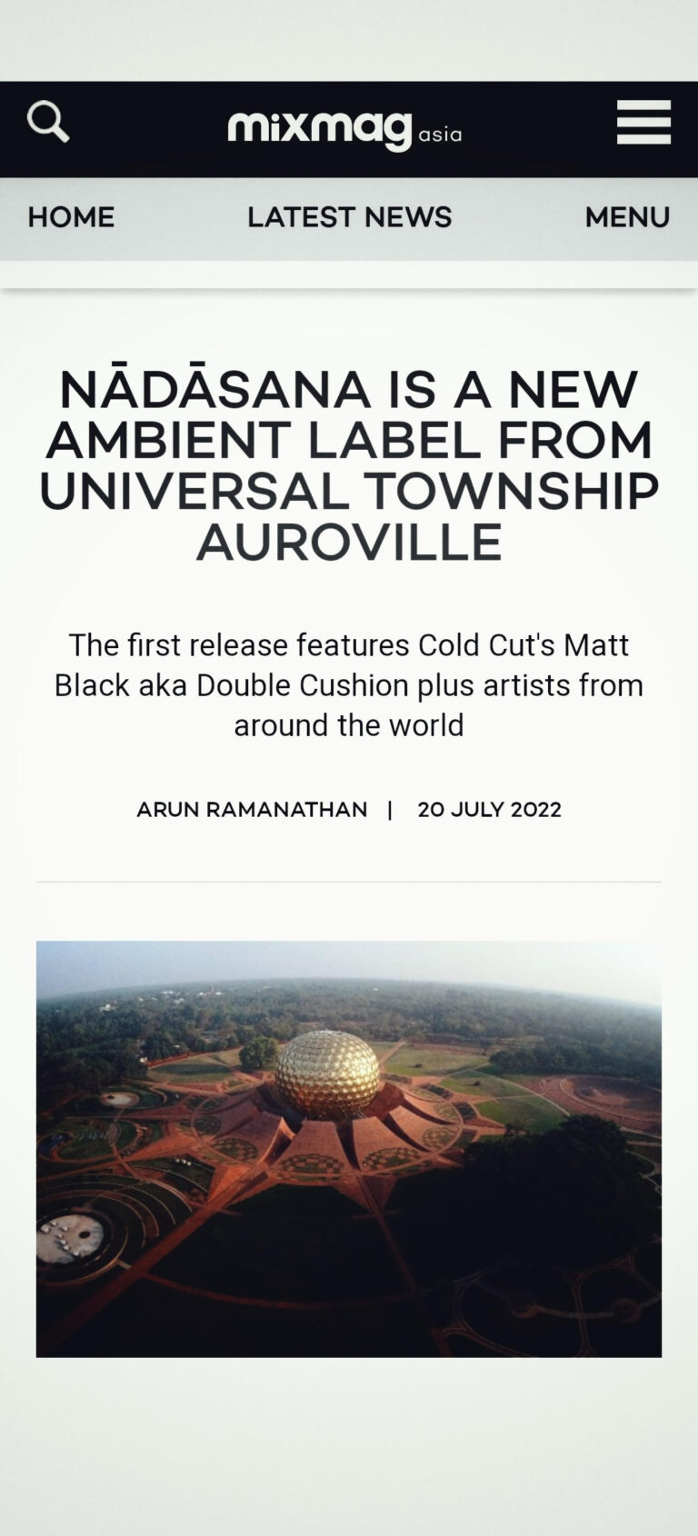 In News: Nādāsana Is A New Ambient Label From Universal Township Auroville