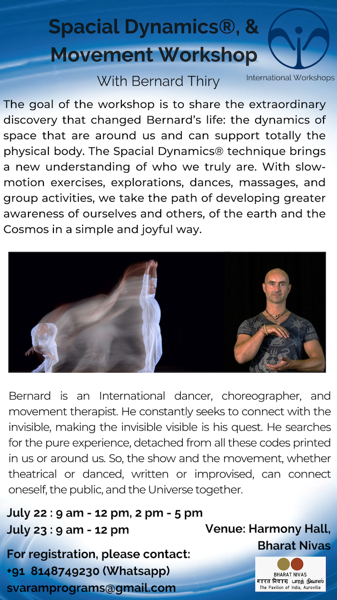 Workshop: Spacial Dynamics®, & Movement Workshop With Bernard Thiry