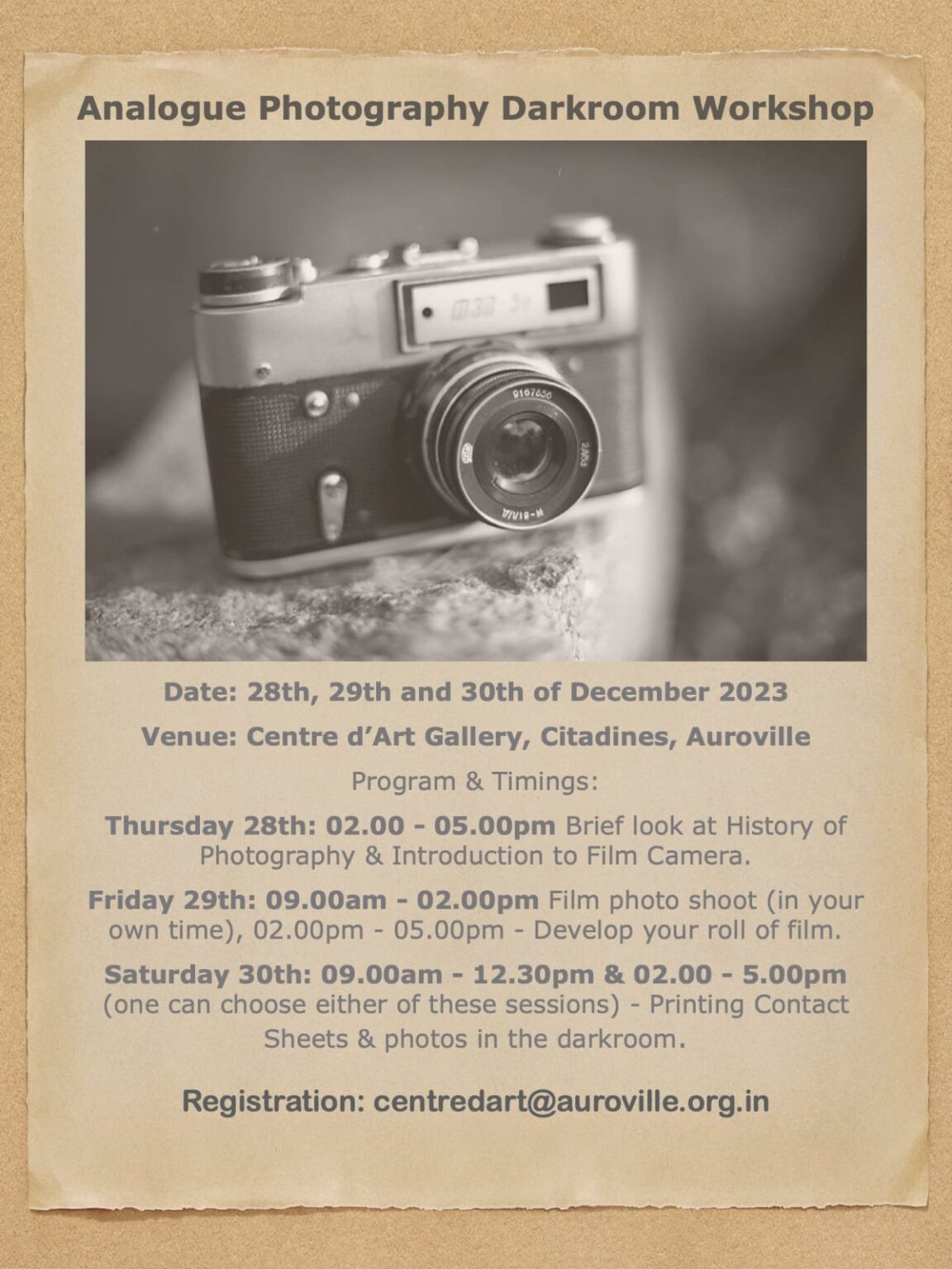 Analogue Photography Darkroom Workshop